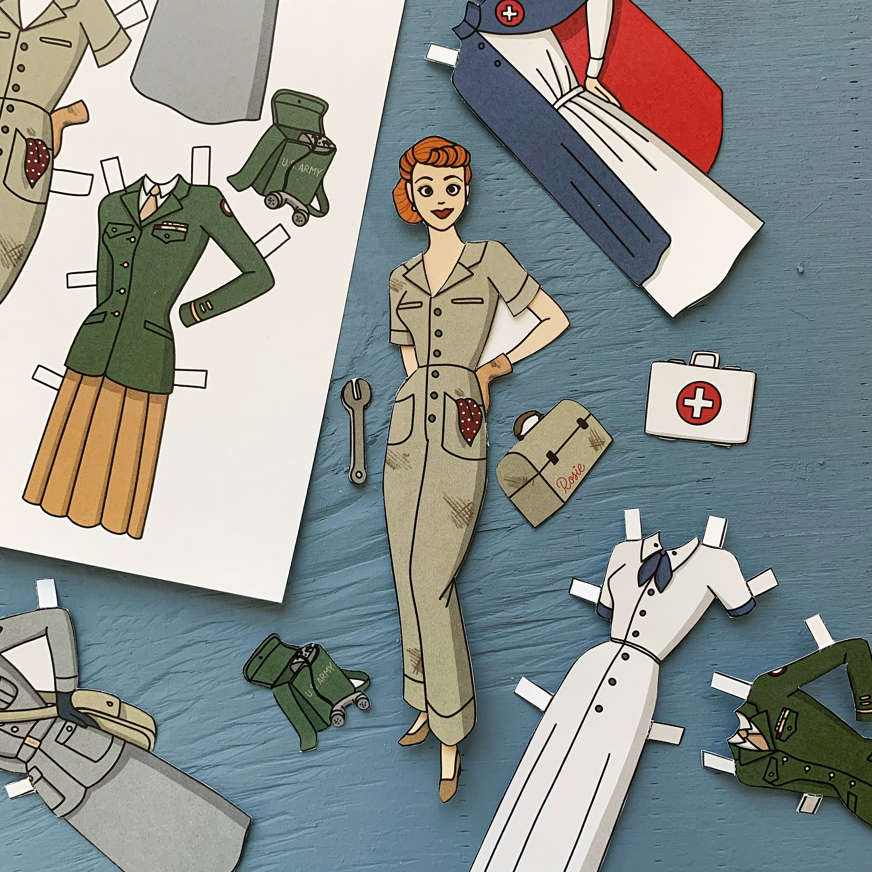 DIGITAL DOWNLOAD- 1940s WWII Service Women Retro Paper Dolls - Etsy