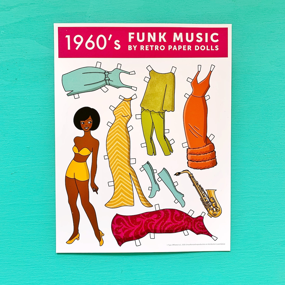 1960's Funk Music Retro Style Paper Doll 1 Sheet 1 Doll - Etsy