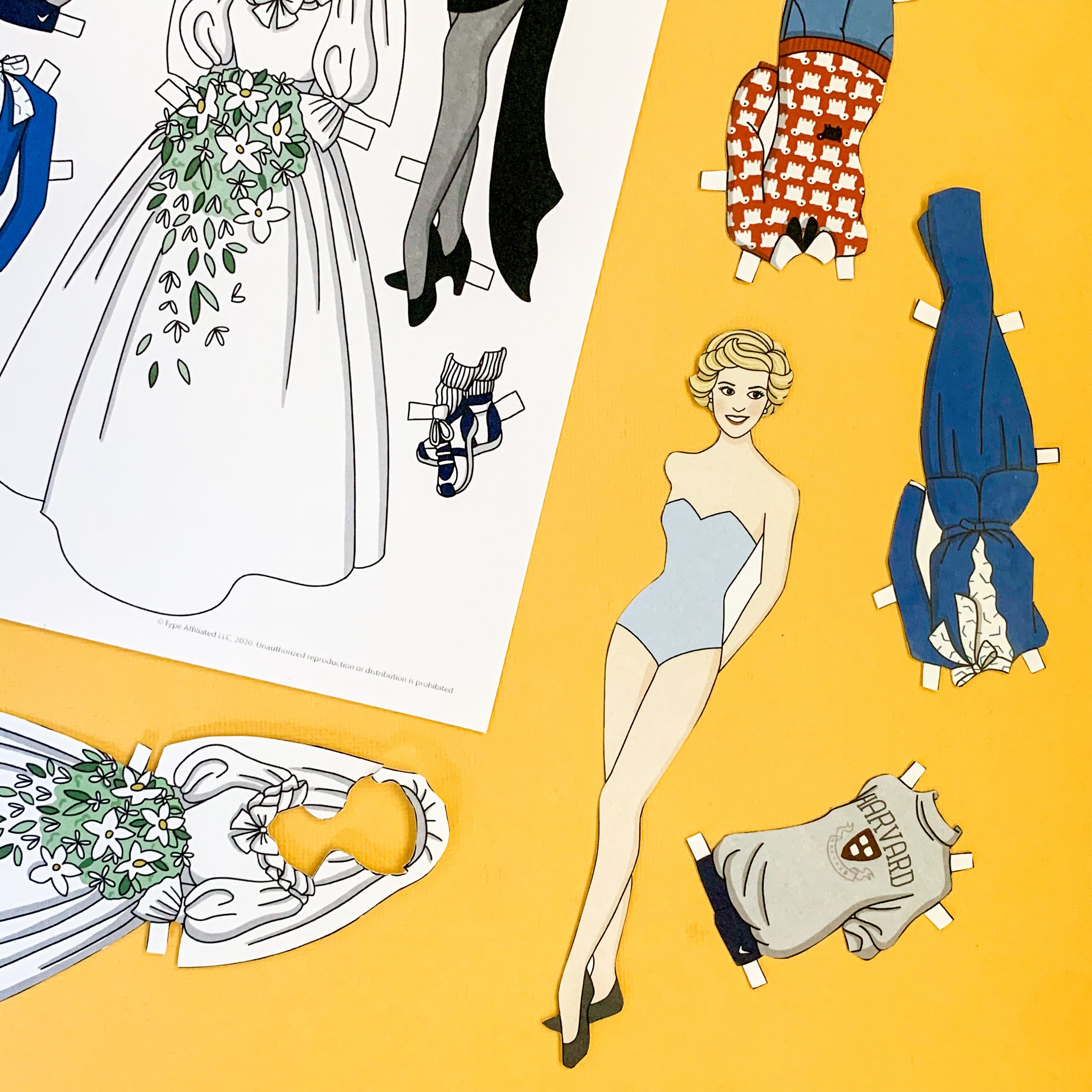 Princess Diana Paper Doll - Etsy