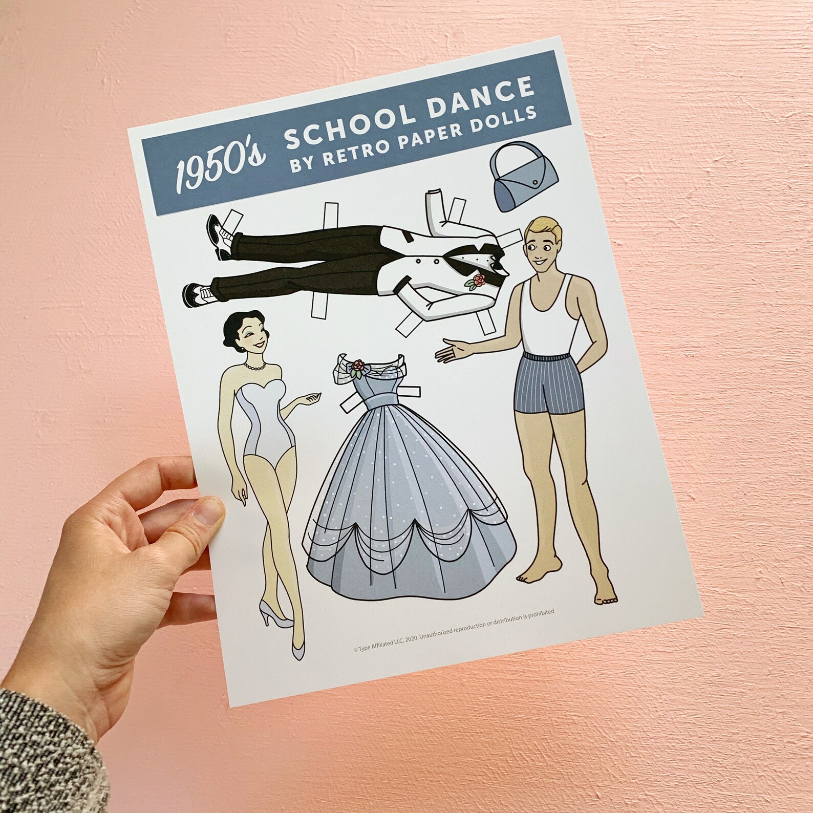 1950's Style School Dance Fashion Paper Doll Printable - Etsy
