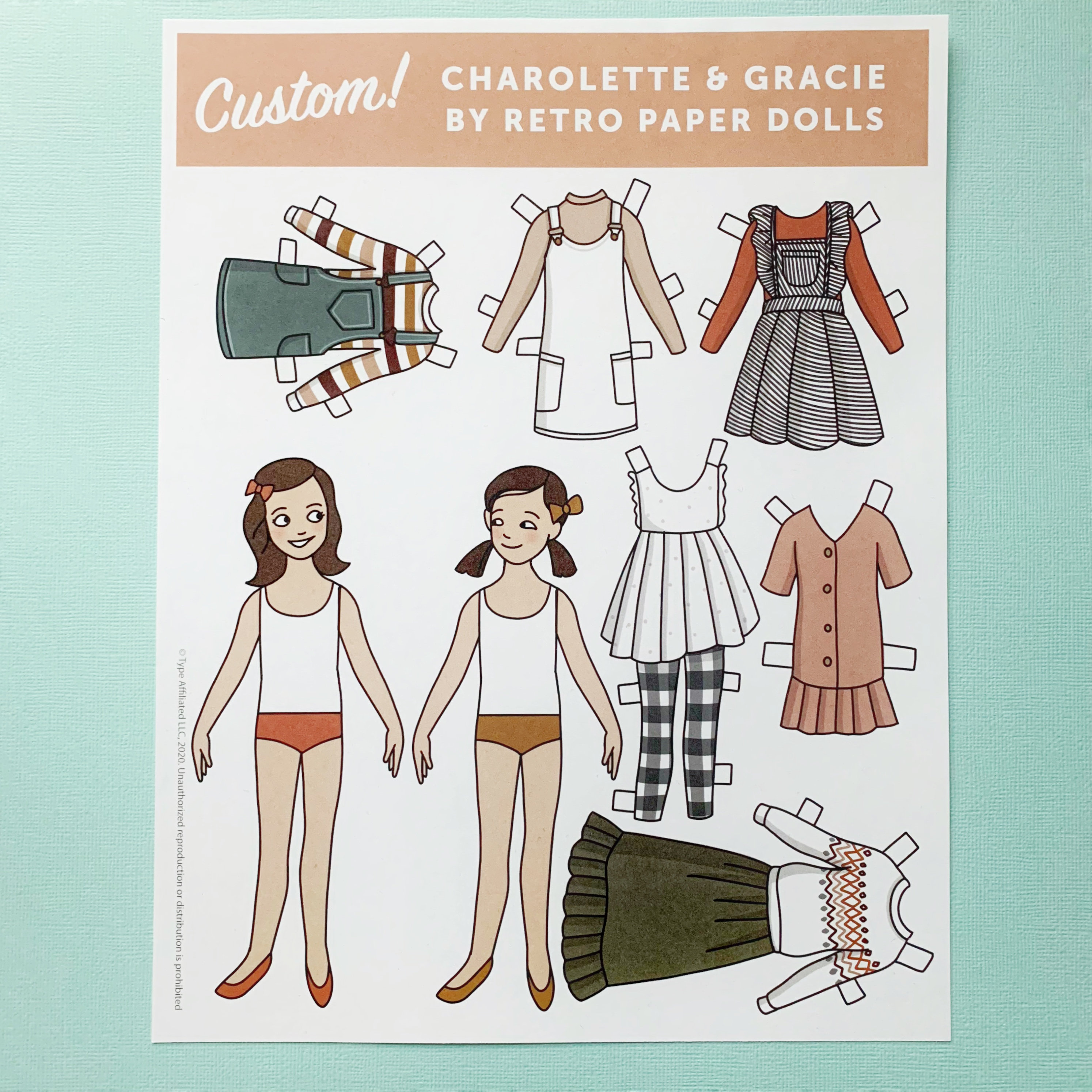 Custom Made Personalized Printable Paper Dolls. Hand Drawn Paper Dolls ...