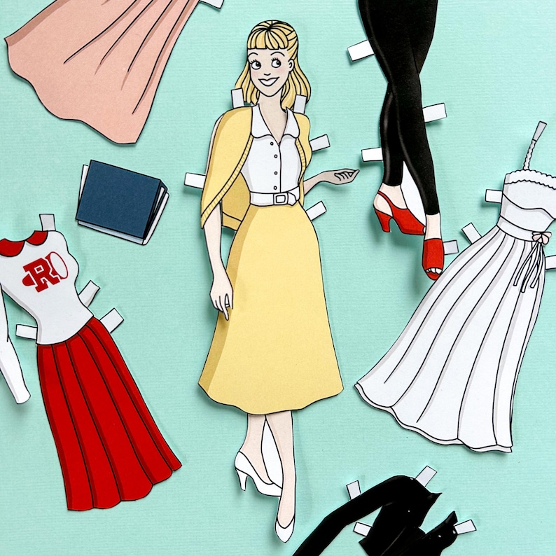Grease Movie Sandy Olsson Paper Doll, 1 Sheet, 1 Doll and 5 Outfits - Etsy