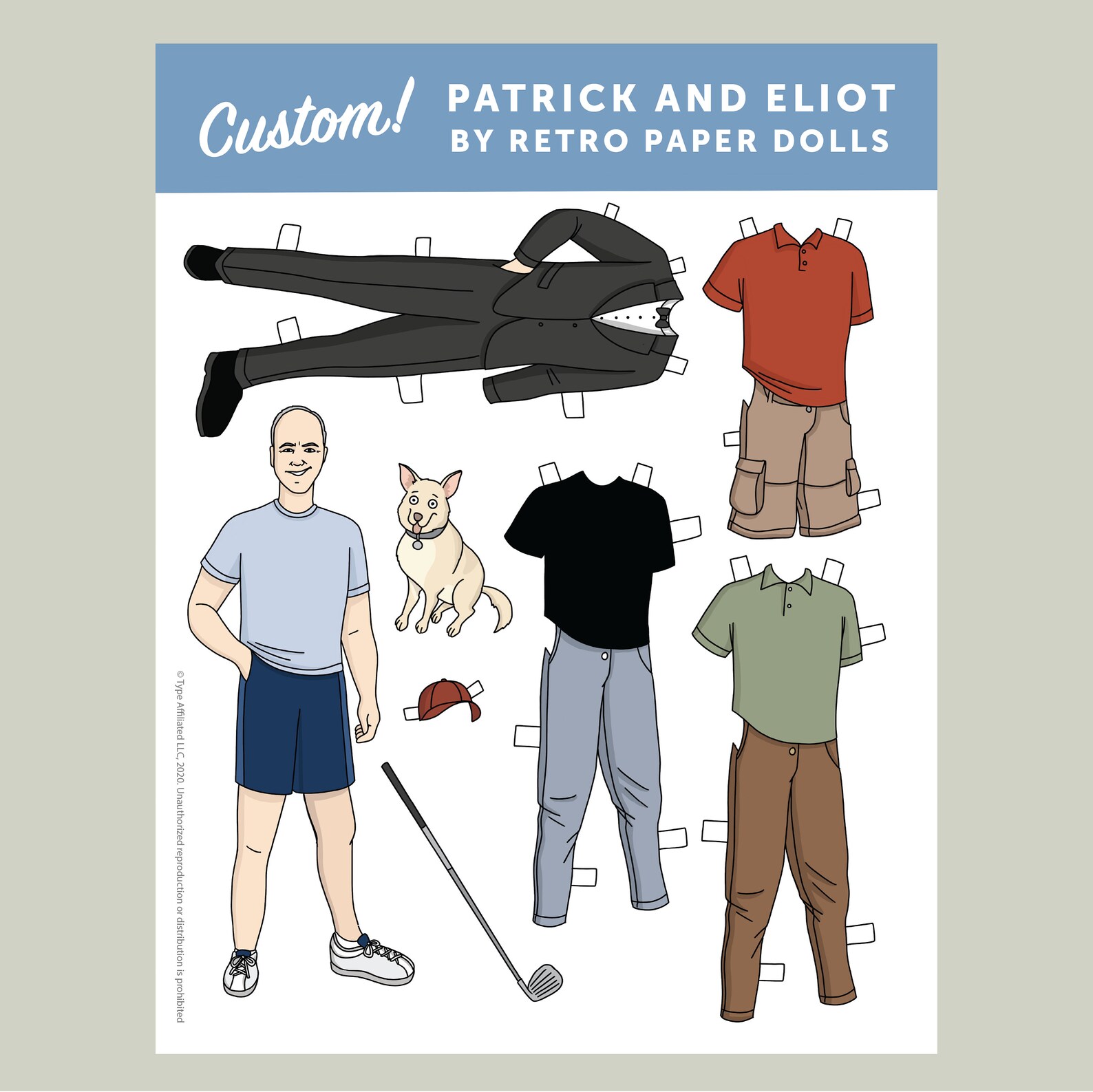 Custom Made Personalized Printable Paper Dolls. Hand Drawn Paper Dolls ...