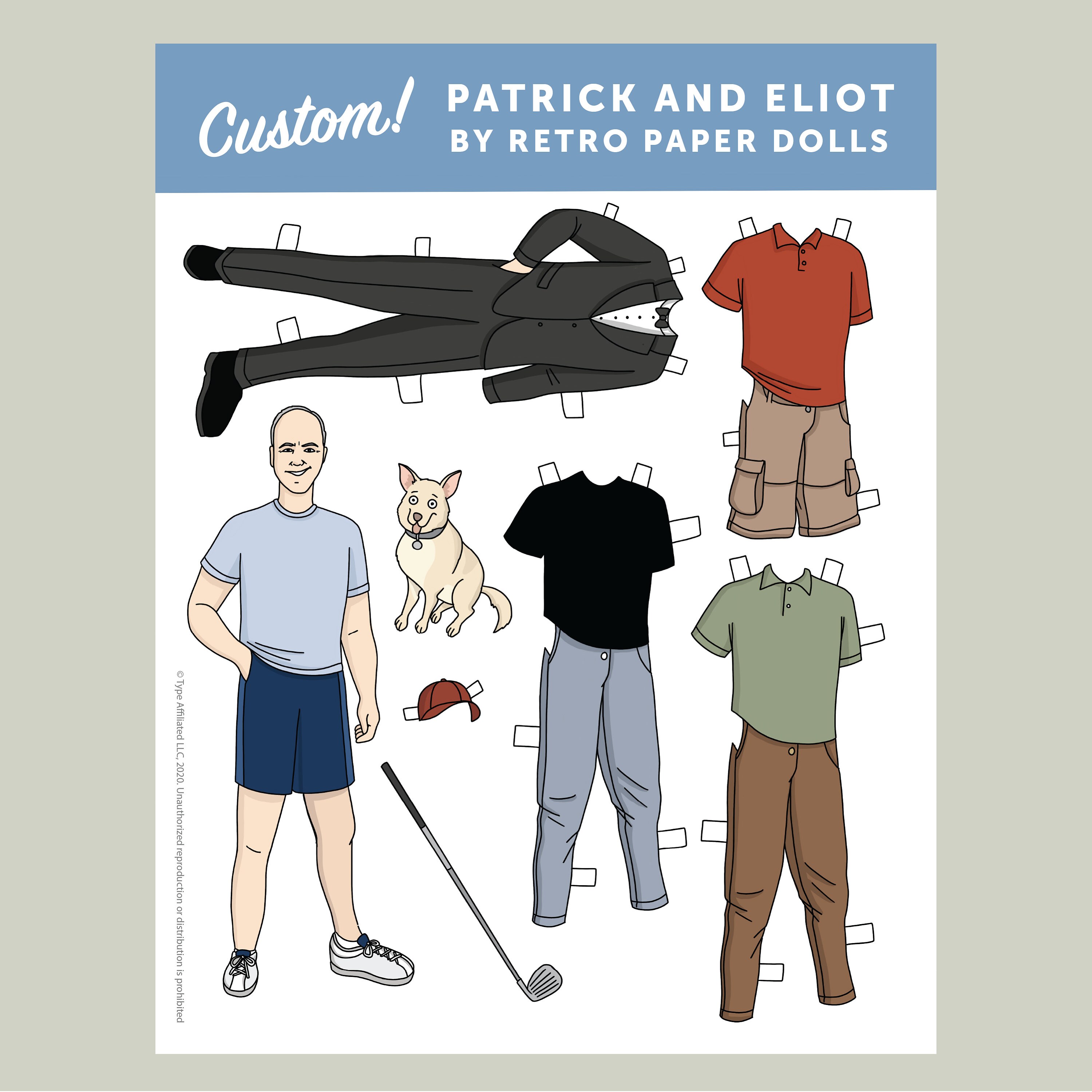 Custom Made Personalized Printable Paper Dolls. Hand Drawn Paper Dolls ...