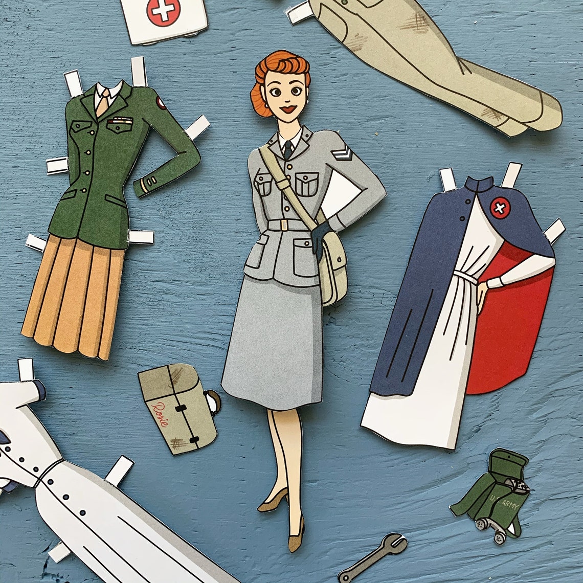 1940s WWII Service Women Retro Paper Dolls - Etsy