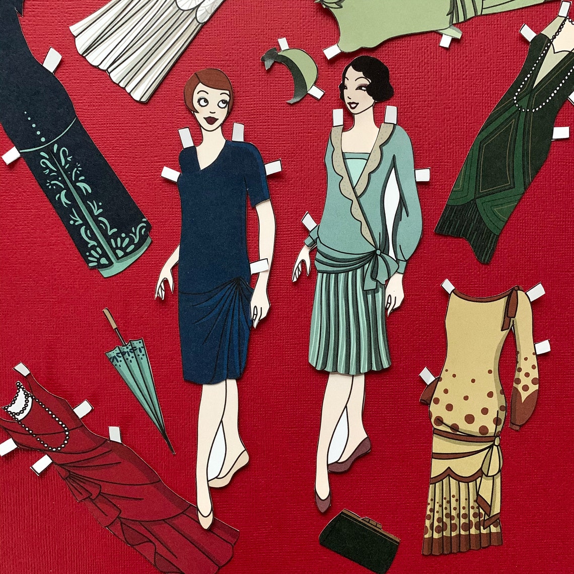 1920's Retro Style Paper Doll 2 Sheets 11 Outfits and 2 | Etsy