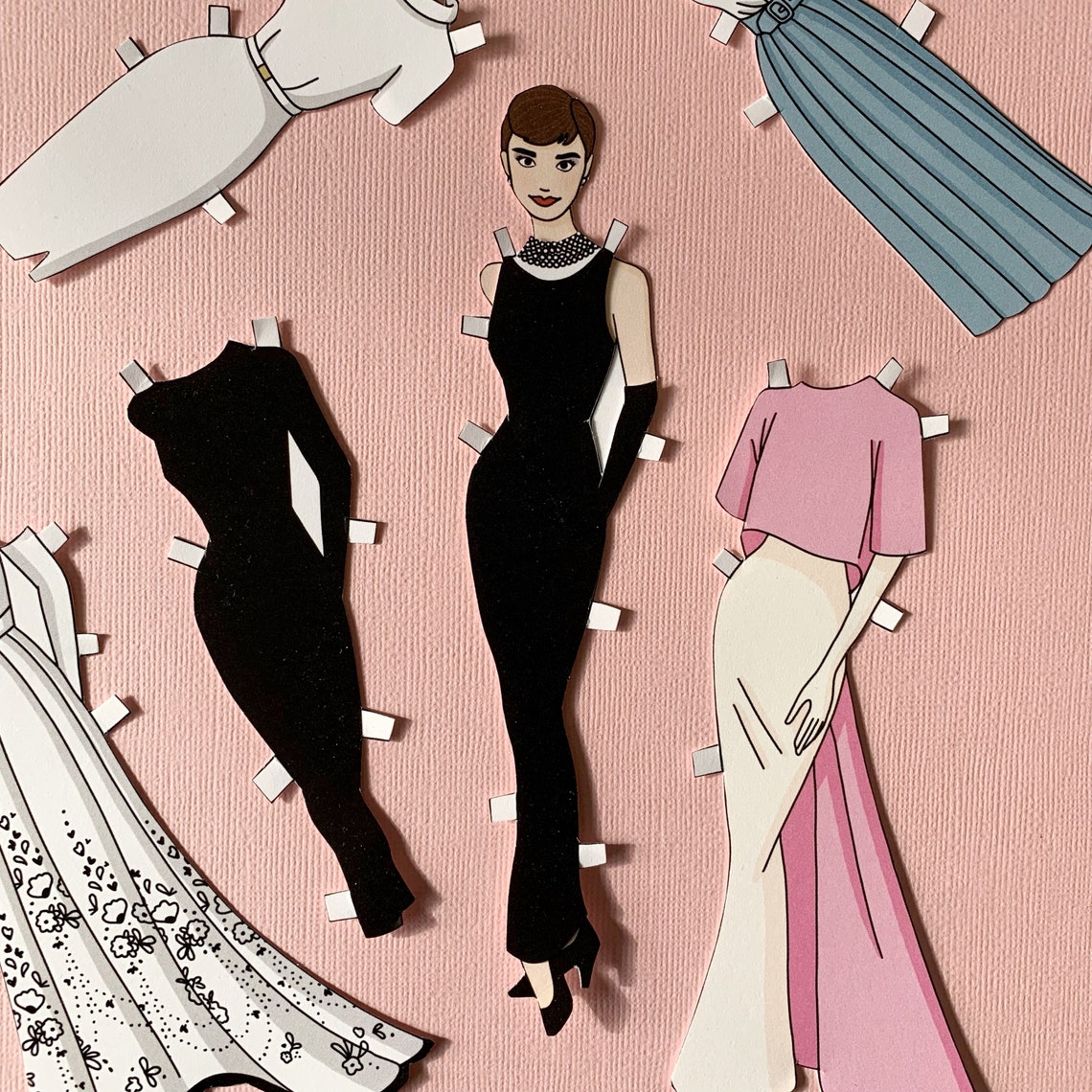 DIGITAL DOWNLOAD Audrey Hepburn Fashion Icon Paper Doll Set 1 - Etsy