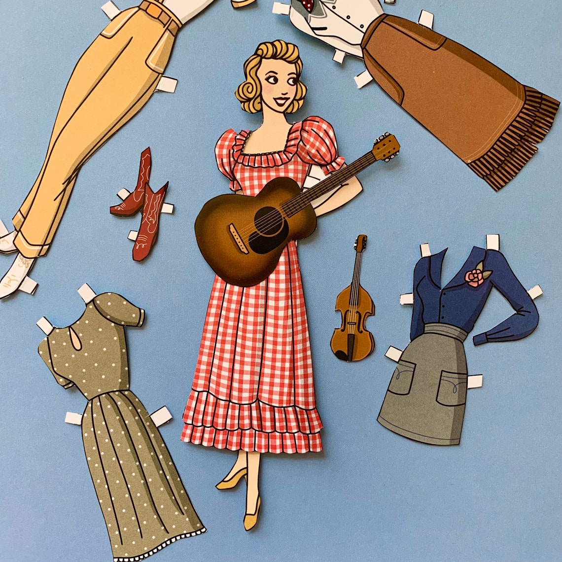 DIGITAL 1940's Country Music Paper Dolls Download 1 Sheet, 1 Doll and 5 ...