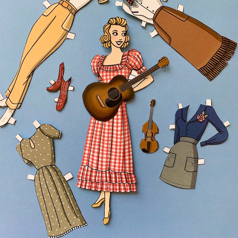 DIGITAL 1940's Country Music Paper Dolls Download- 1 Sheet, 1 Doll and ...