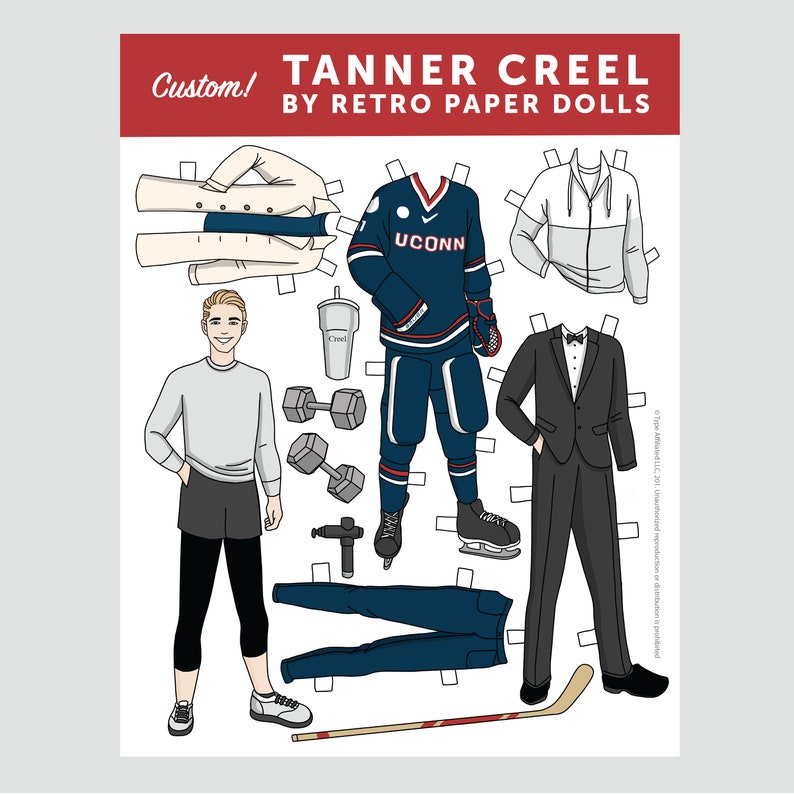 Custom Made Personalized Printable Paper Dolls. Hand Drawn Paper Dolls ...