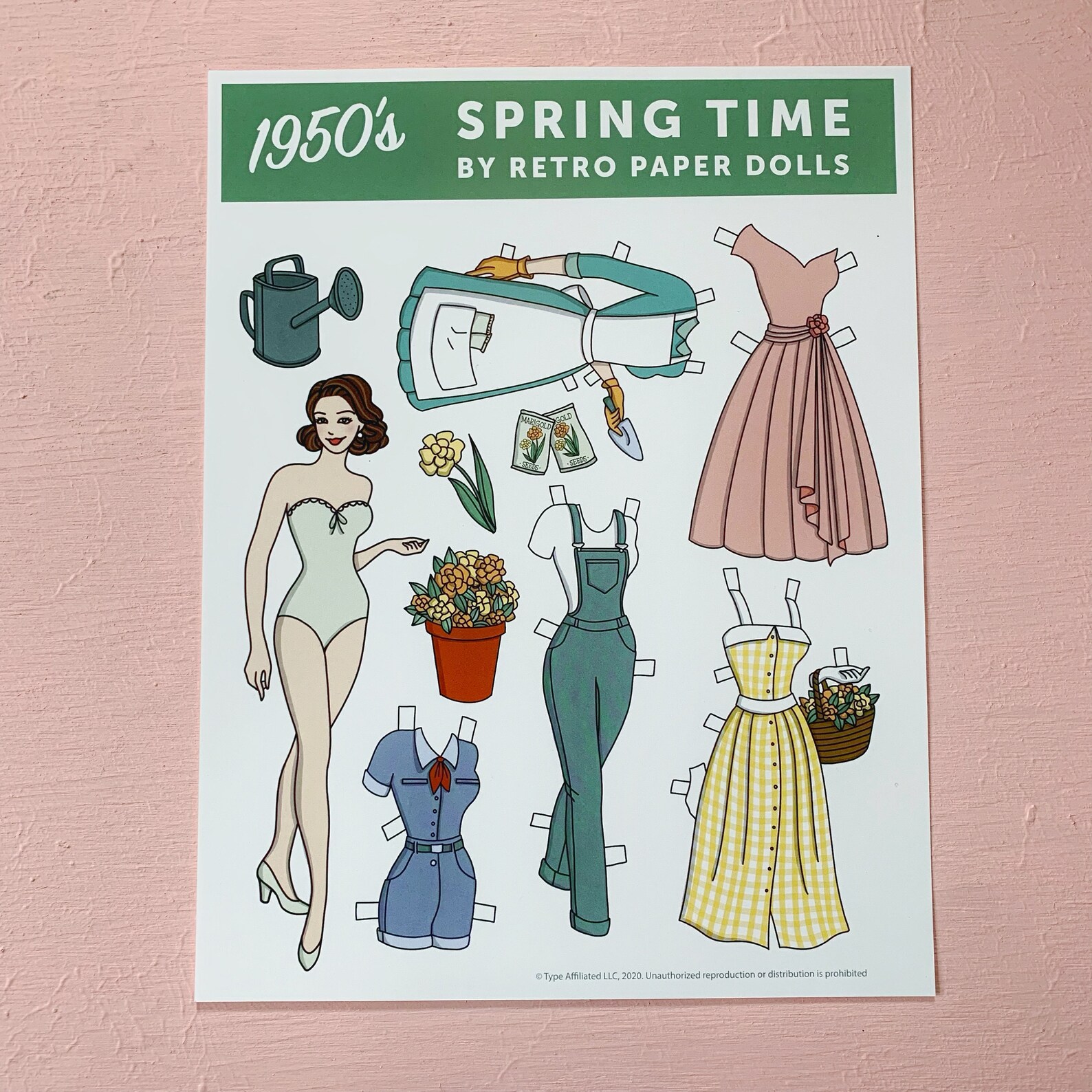 1950's Spring Gardening Paper Doll Download - 1 Sheet, 1 Doll and 5 ...
