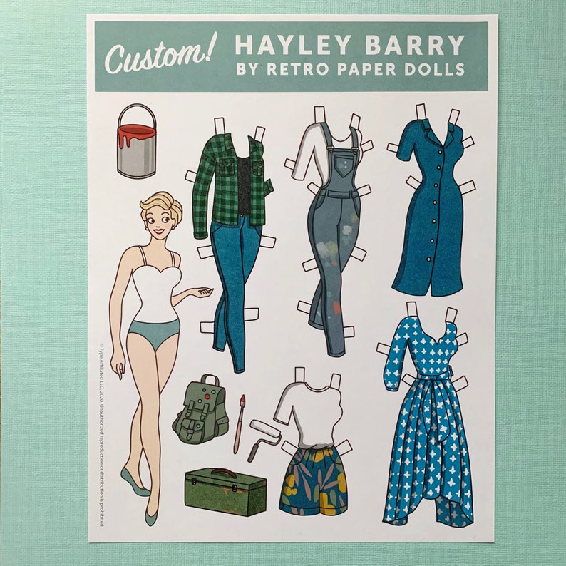 Custom Made Personalized Printable Paper Dolls. Hand Drawn Paper Dolls ...