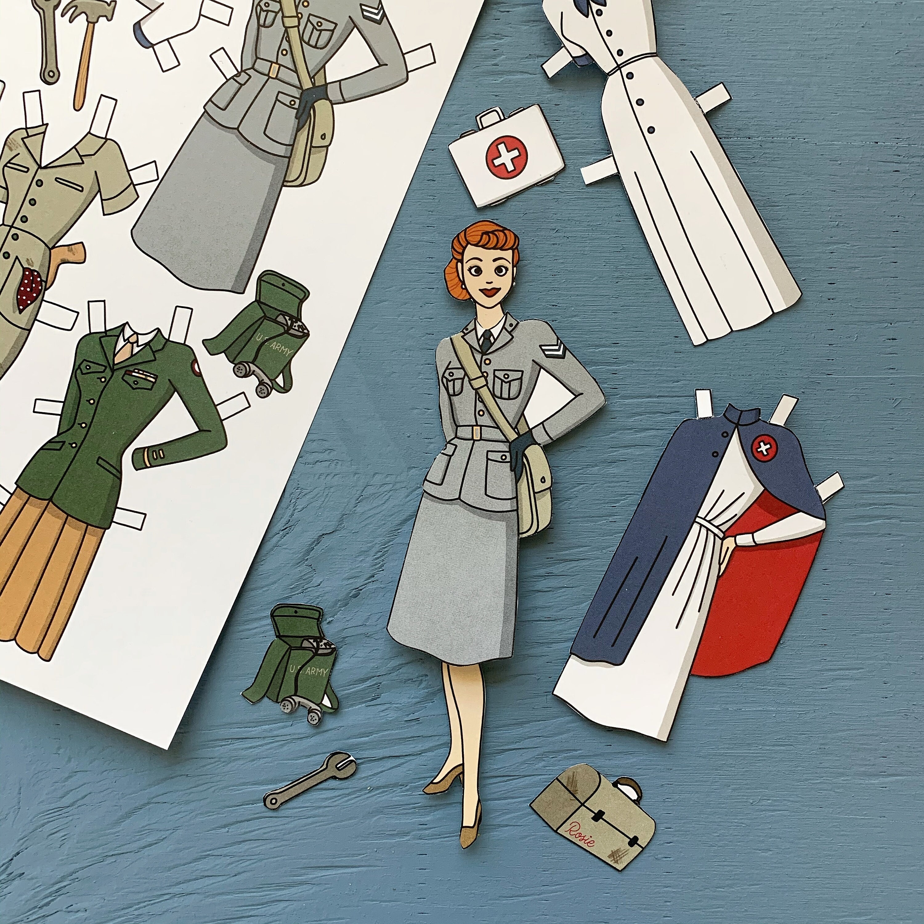 1940s WWII Service Women Retro Paper Dolls - Etsy España