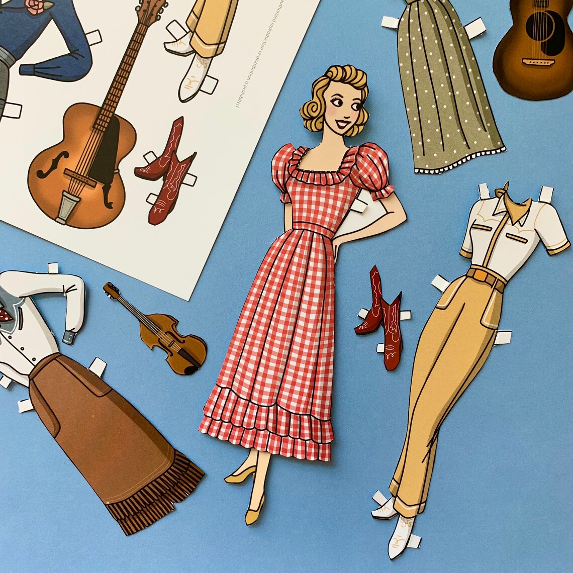 DIGITAL 1940's Country Music Paper Dolls Download 1 - Etsy