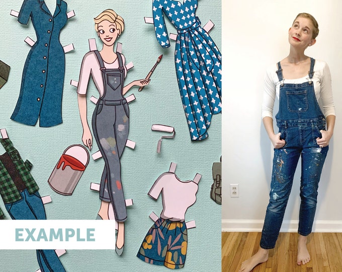 Custom Made Personalized Printable Paper Dolls. Hand Drawn Paper Dolls ...