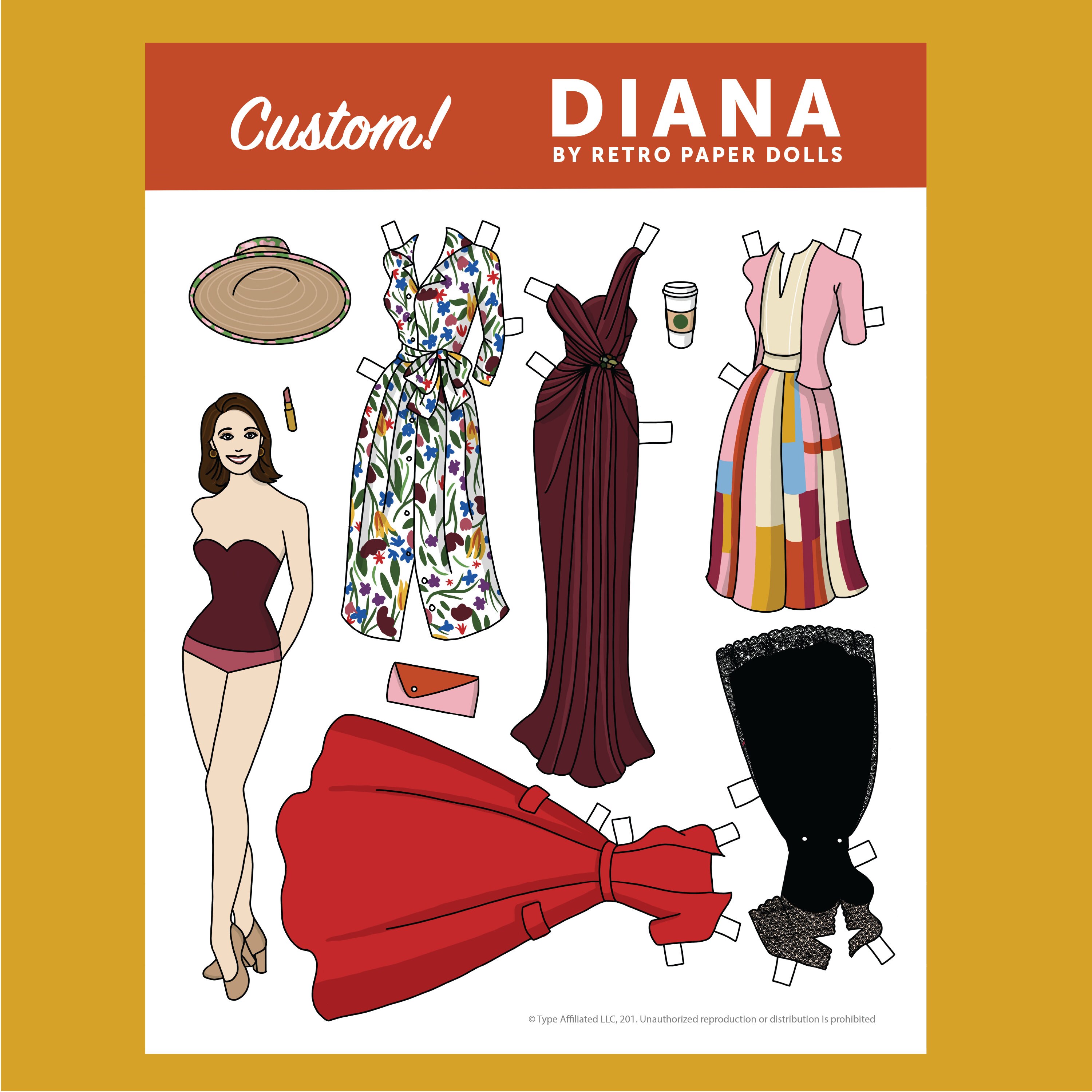 Custom Made Personalized Printable Paper Dolls. Hand Drawn Paper Dolls ...