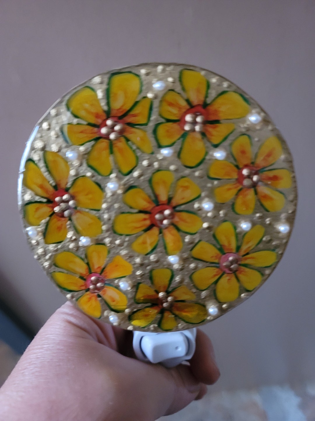 Handpainted Acrylic Night Light Wall Plug, Manual ON/OFF Switch ...