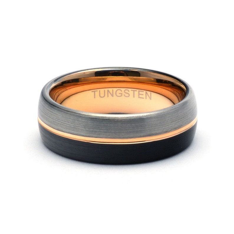 Tungsten Carbide Ring Men's Wedding Band Two Tone Ring - Etsy