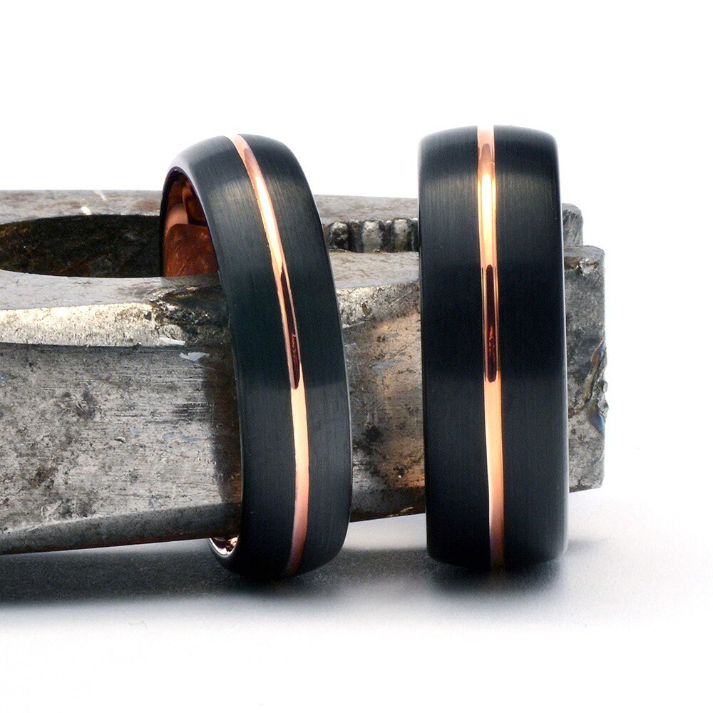 Wedding Rings for Couples Tungsten Bands for Men and Women | Etsy
