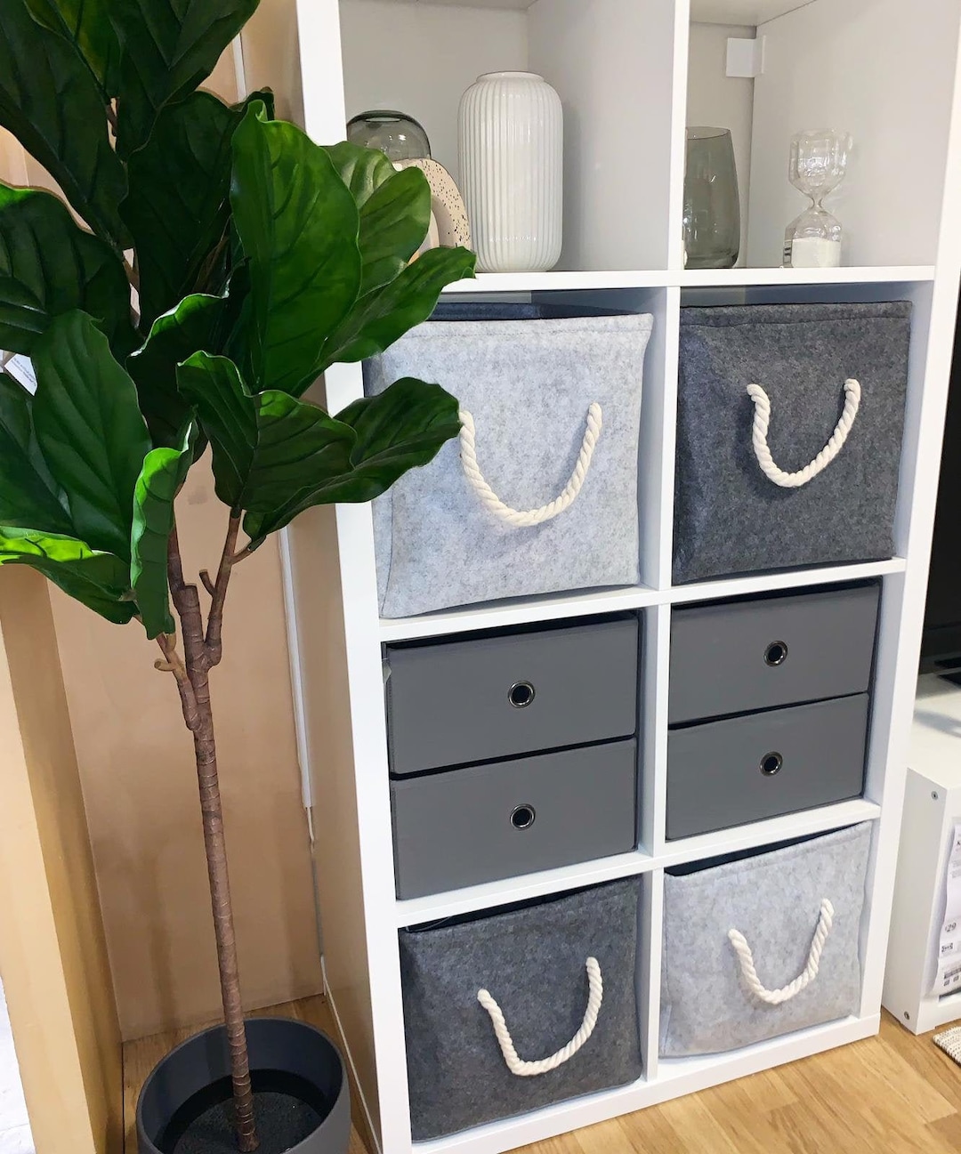 Felt Storage Basket With Rope Handles (pack of 2): Fits IKEA Kallax - Etsy UK