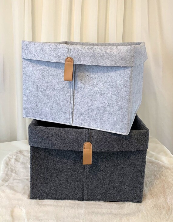 Felt Hamper Baskets Grey Modern Storage Basket Scandinavian | Etsy UK