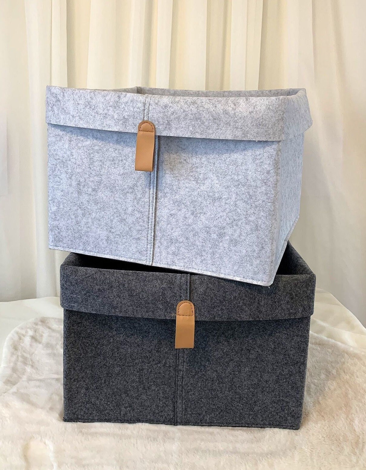 Felt Hamper Baskets Grey Modern Storage Basket Scandinavian - Etsy UK