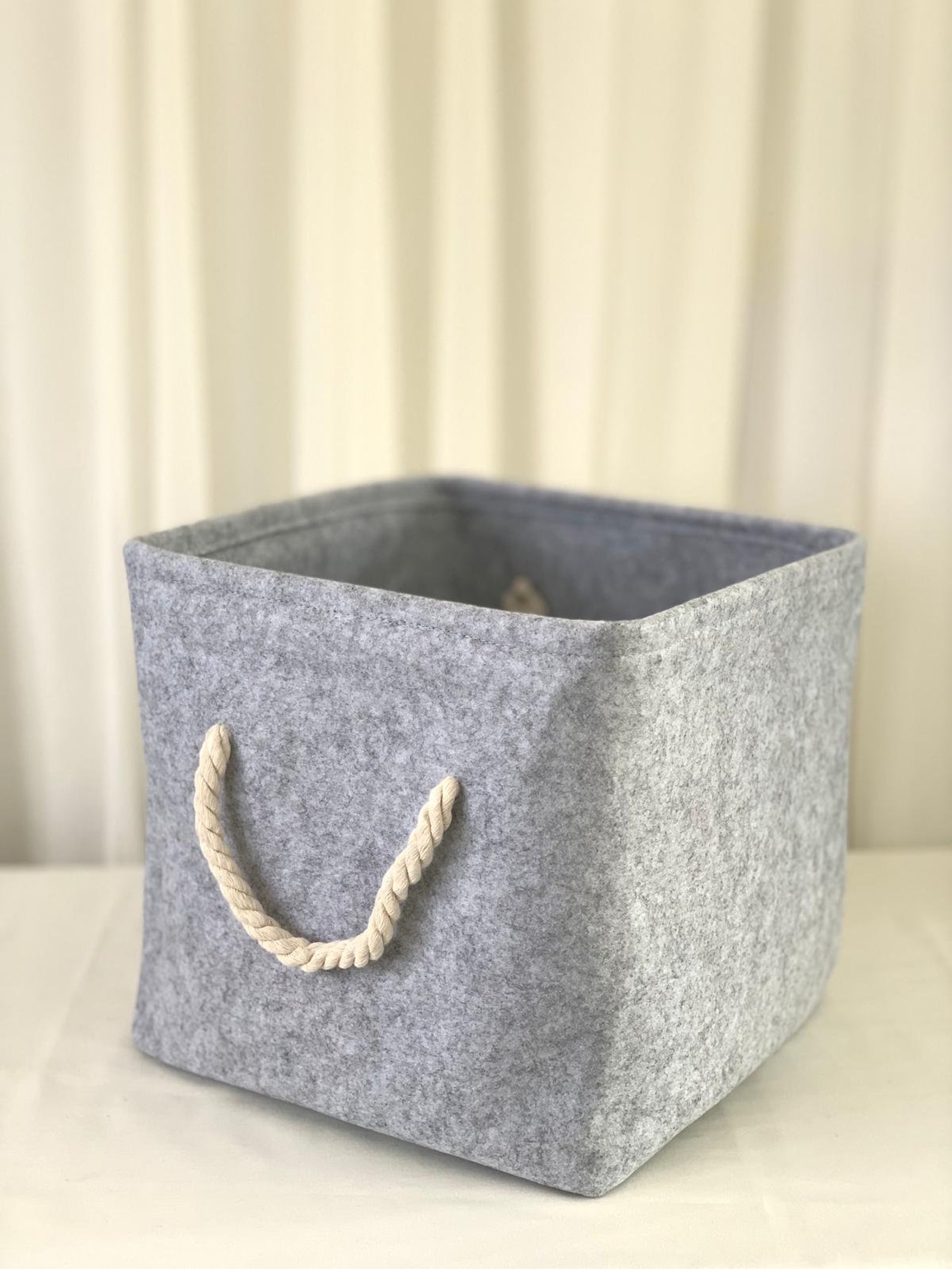 Pack of 2 Shelf Box Organiser Felt Storage Basket With Rope - Etsy