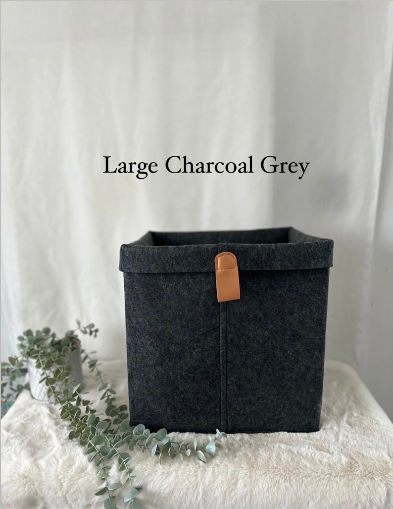Felt Hamper Baskets Grey Modern Storage Basket Scandinavian - Etsy