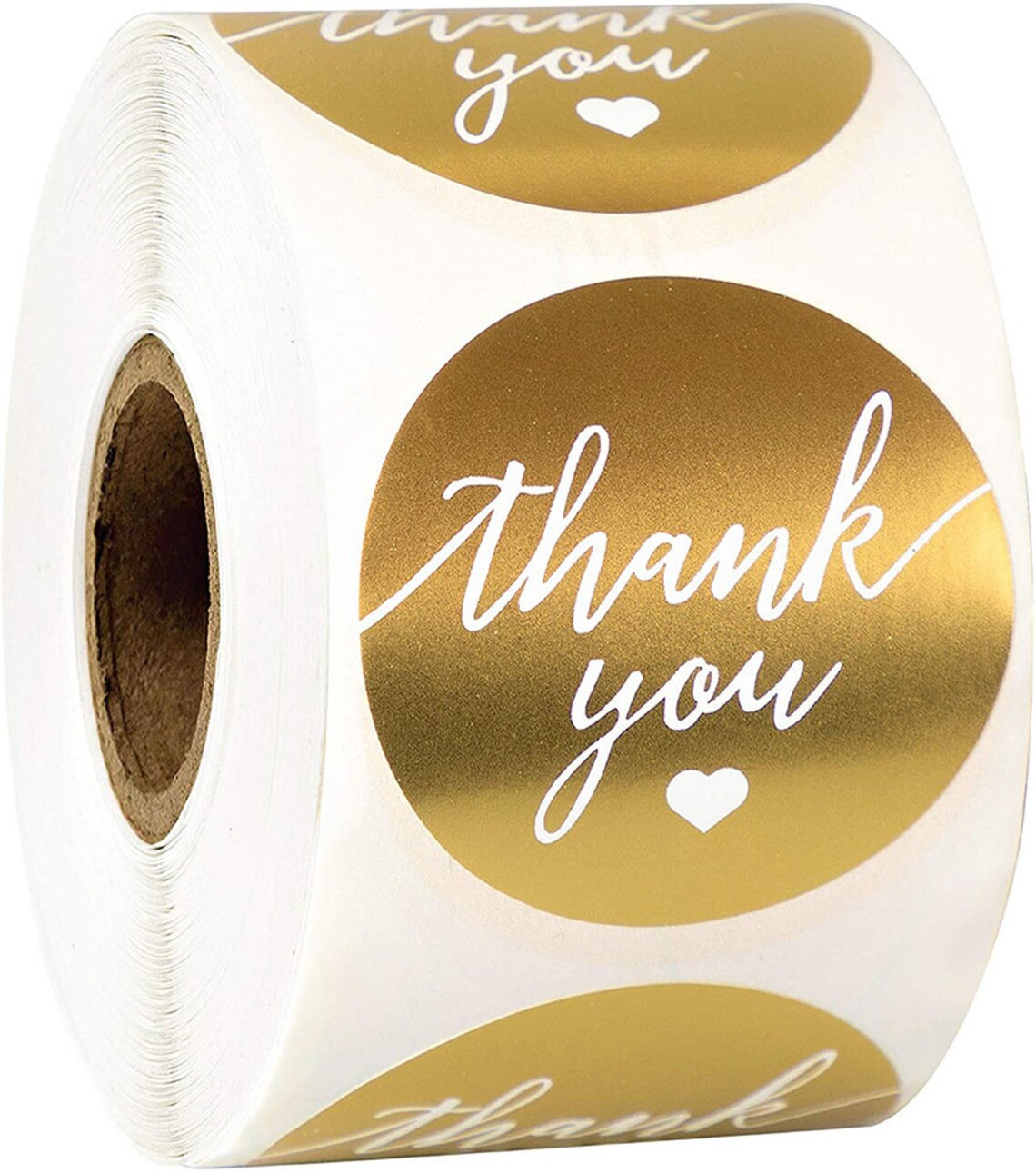 500pcs Thank You 1.5inch Stickers, Thank You Heart Order Stickers Gold ...