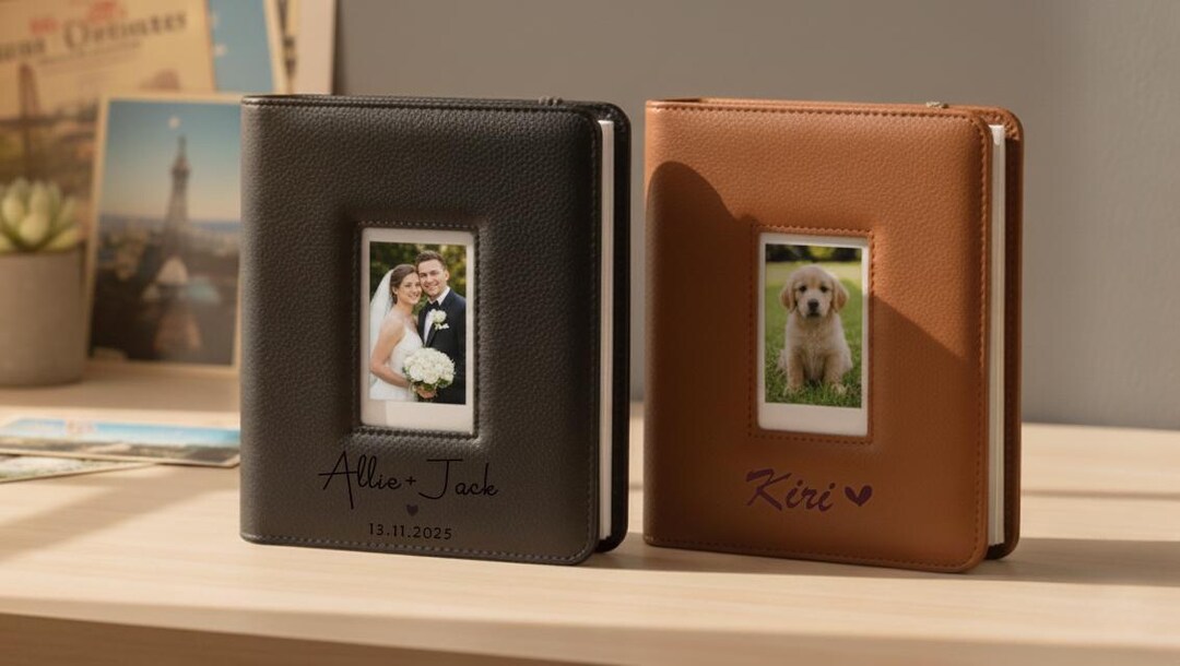 Personalized Wedding Insatx Album, Engraved Leather Photo Album,custom ...