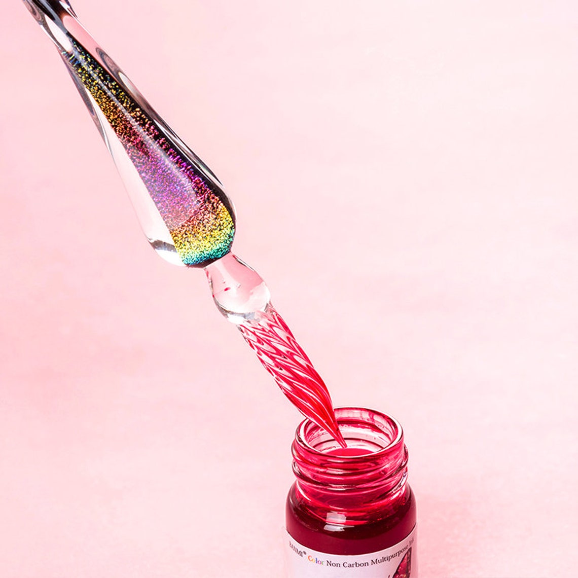 5 Colors Glowing Glass Dip Pen Ink Calligraphy Glass Pen Custom ...