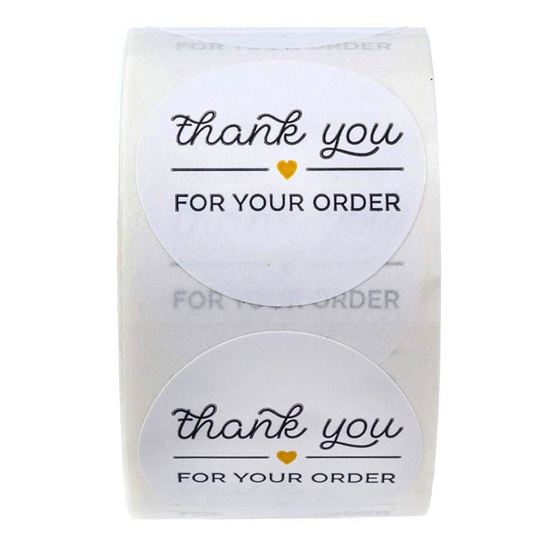 500pcs Thank You Stickers, Thank You for Your Order Stickers White ...