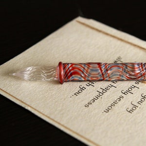 Elegant Crystal Glass Pen Blue Red Swirl Dip Pen Gift for Calligraphy ...