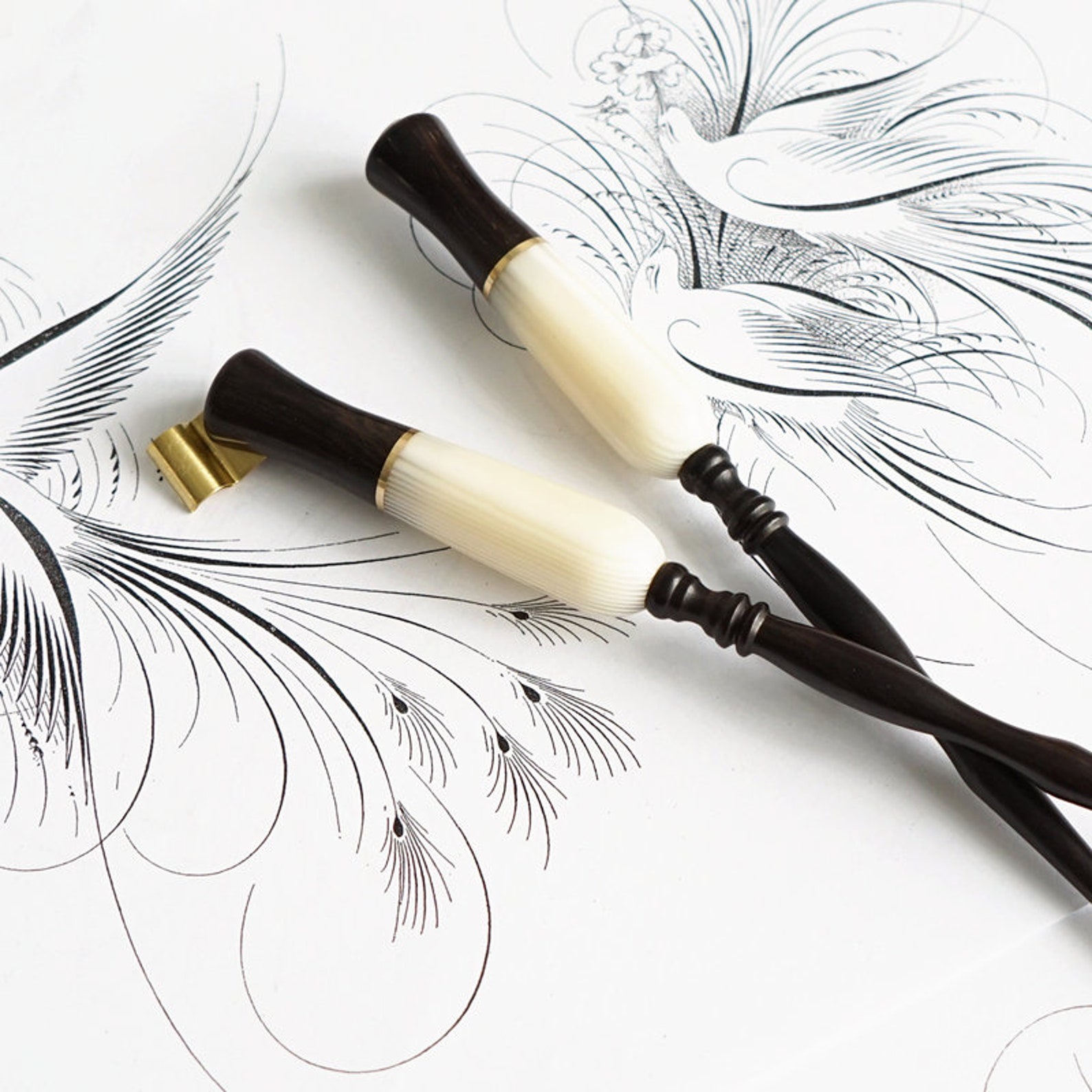 Wooden Dip Pen Ink Calligraphy Wooden Pen Holder Black Pen Nib | Etsy