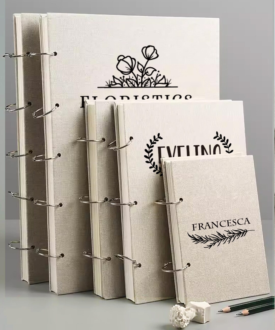 Custom 60 Sheets Hand Made Linen Sketch Notebook, Linen Book Cloth ...