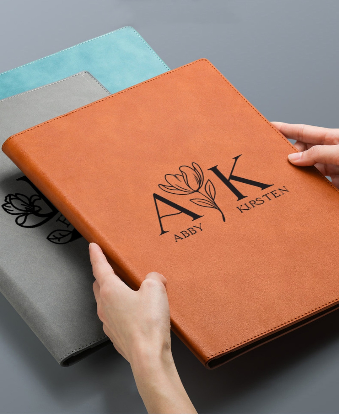 Personalized Refillable Portfolio, Journal With Name, Leather Portfolio ...