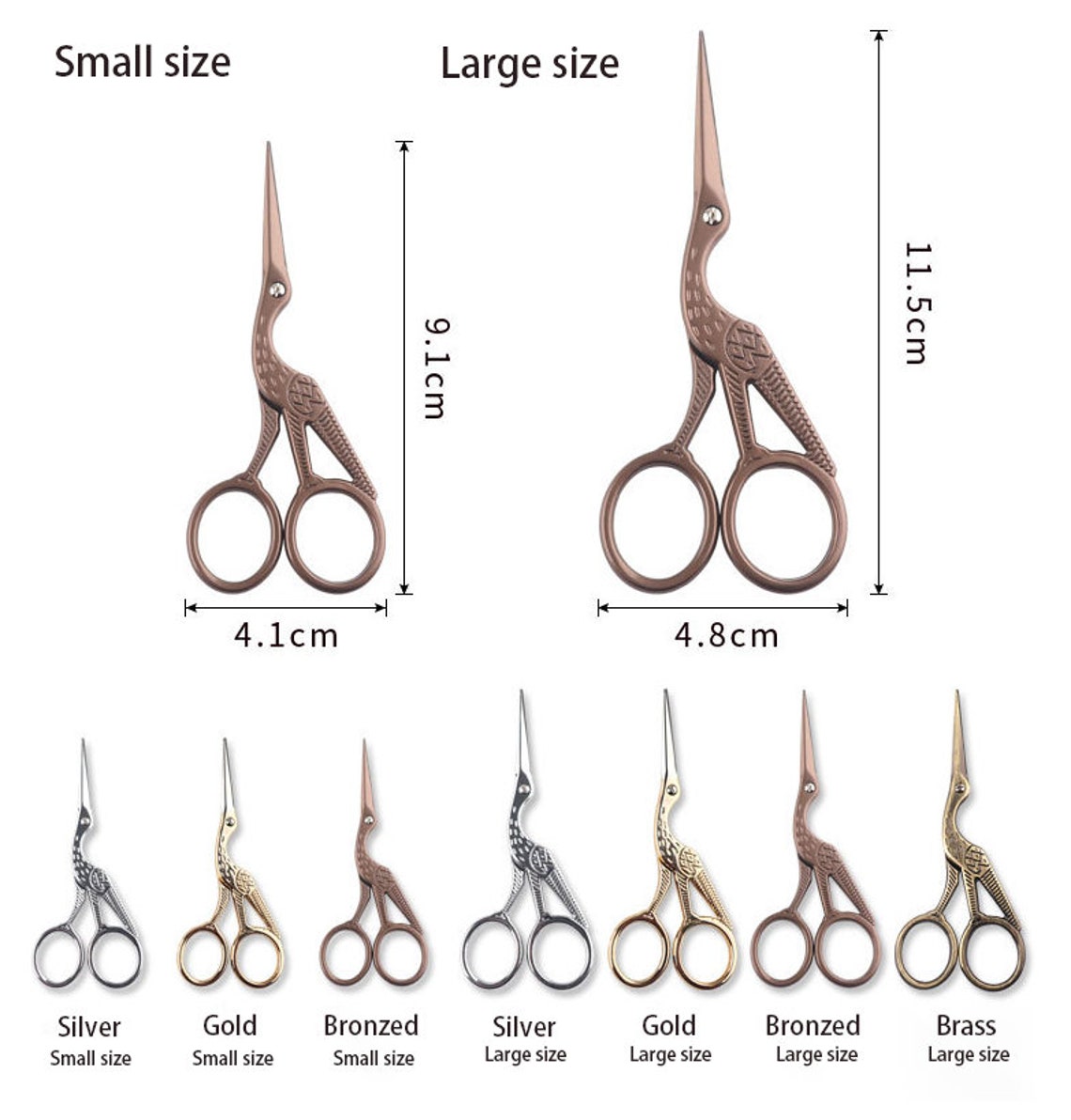 Stork Embroidery Scissors,small Scissors,vintage Art Decorate Scissor ...