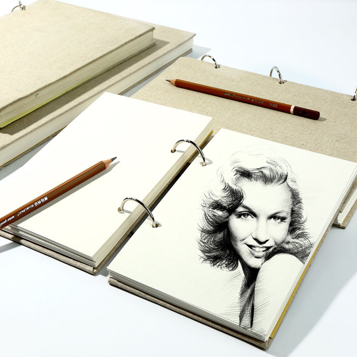 60 Sheets Hand Made Linen Sketch Notebook Linen Book Cloth - Etsy