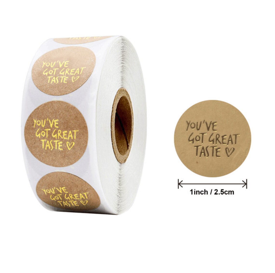 500pcs You've got great taste stickersround kraft gold | Etsy