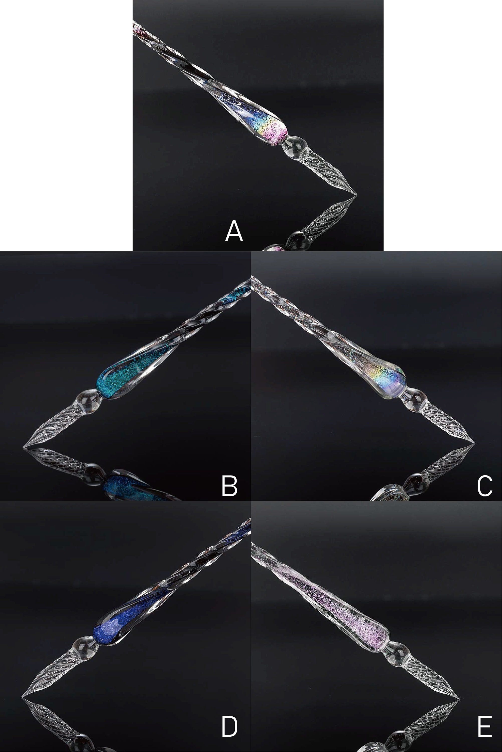 5 Colors Glowing Glass Dip Pen Ink Calligraphy Glass Pen Custom ...
