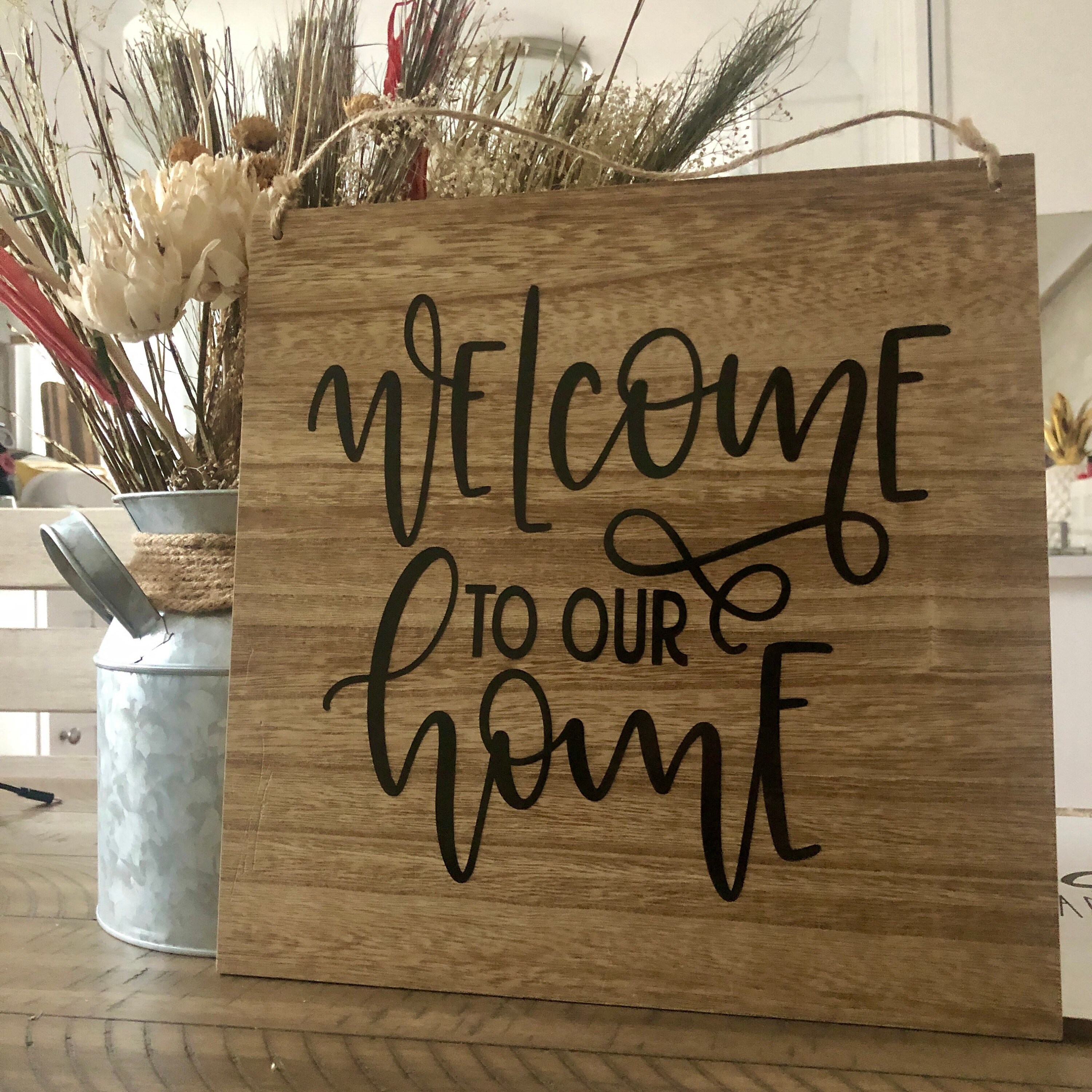 Bienvenido a nuestro letrero colgante de madera casera | Etsy Bienvenido a nuestro letrero colgante de madera casera | Etsy