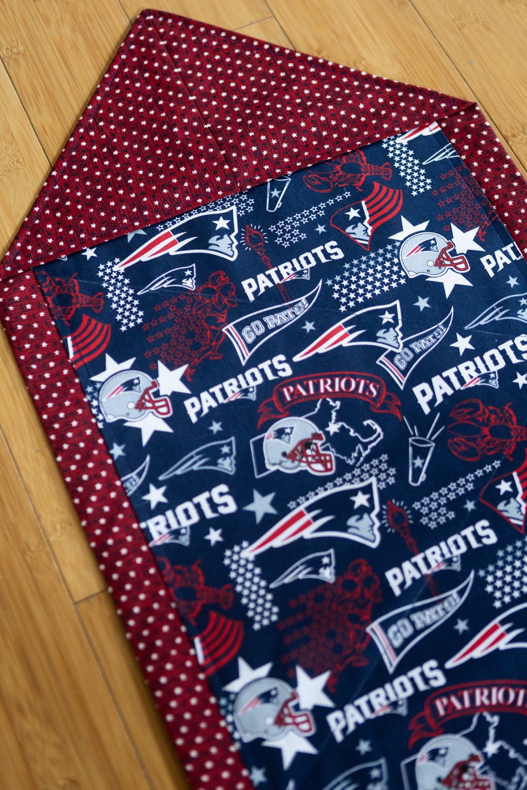 Hand Made Patriots Football Table Runner 15x43in New England Patriots ...
