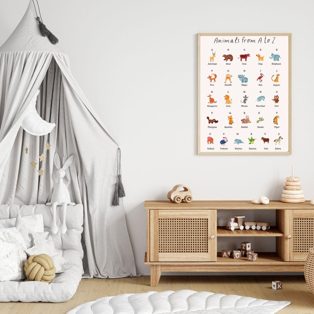 Animal A-Z Alphabet Poster Digital Download - Educational Nursery Wall ...