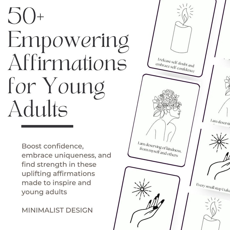 50+ Empowering Affirmations for Young Adults - Digital Printable ...