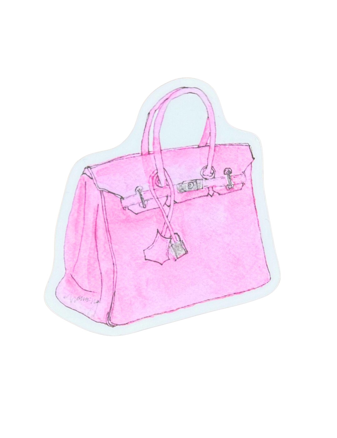 2.5" Pink Sticker, Bubblegum Luxury Handbag - Etsy