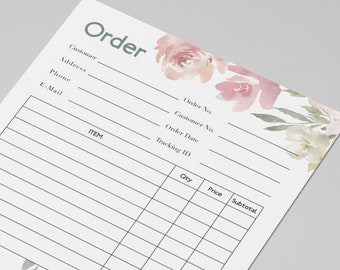 Floral Order Form - Etsy
