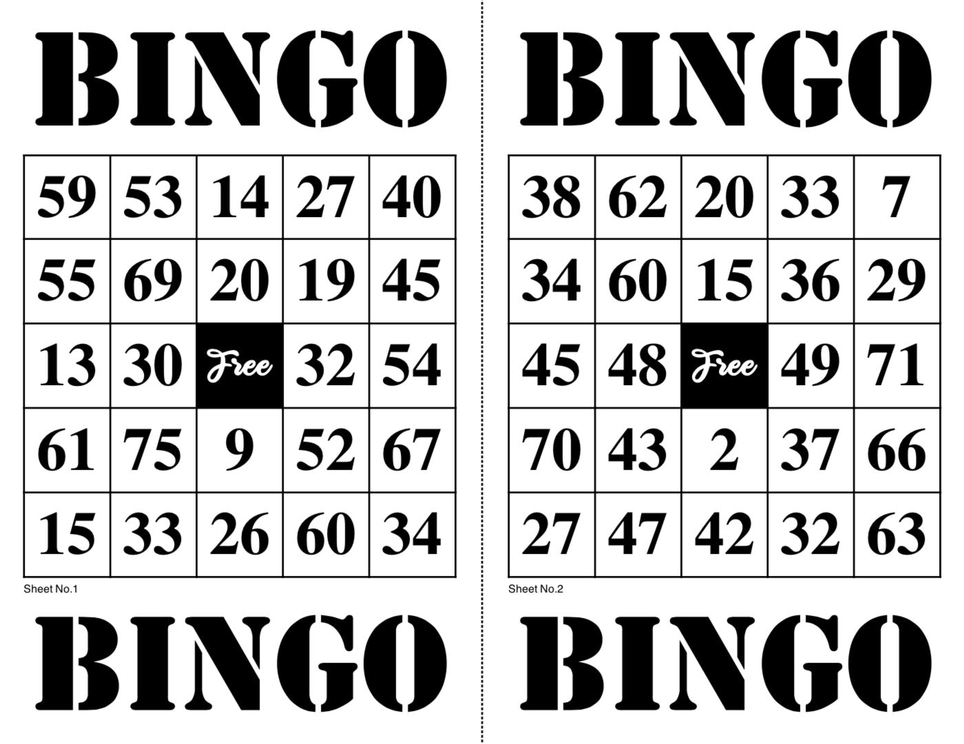500 Printable Bingo Sheets PDF File 8.5 x 11 | Etsy