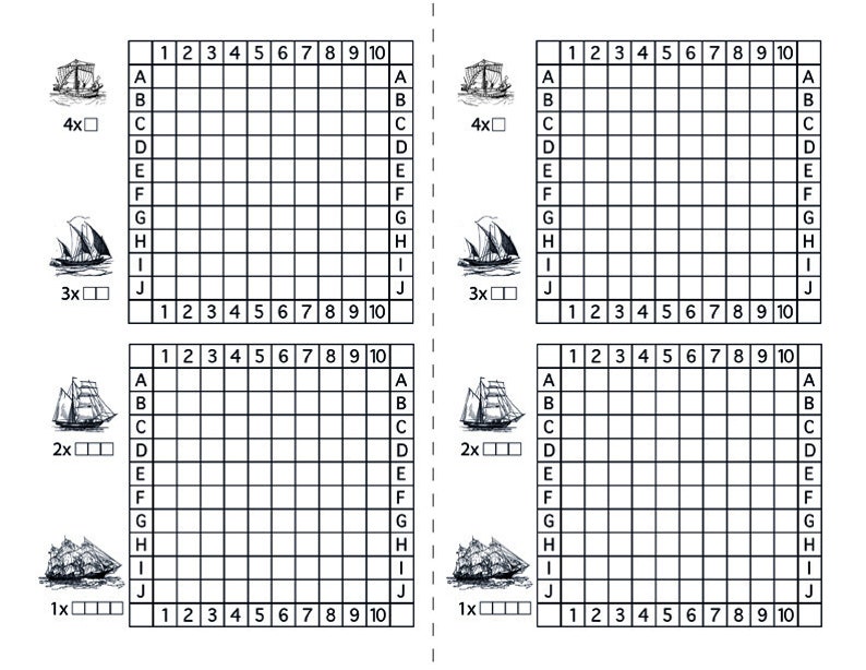 Printable Battleship Game