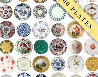 100 Printable Miniature Plates 1:24 | 100 Antique Vintage Plates ...