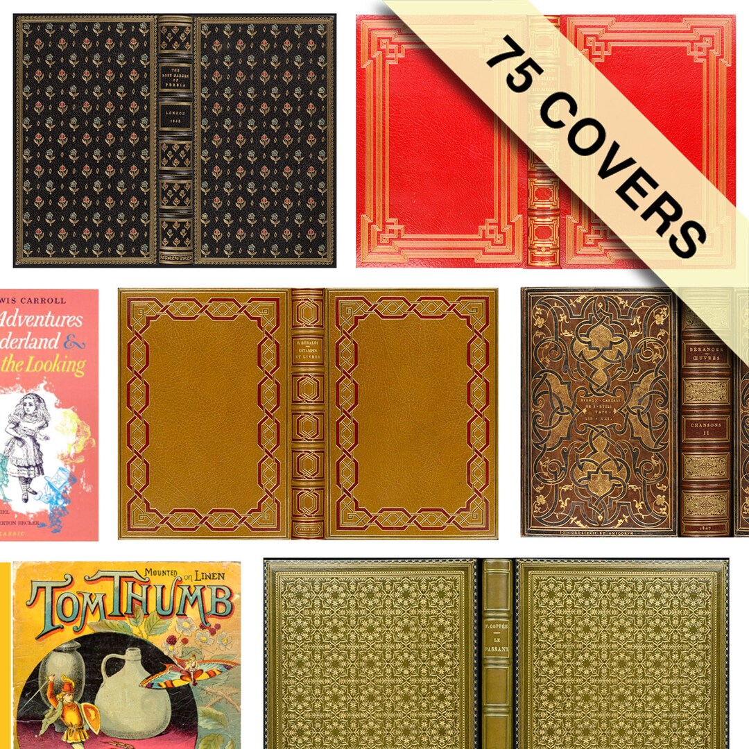 75 Miniature Vintage Book Covers 1:12 Scale | Dollhouse Printable (JPG ...